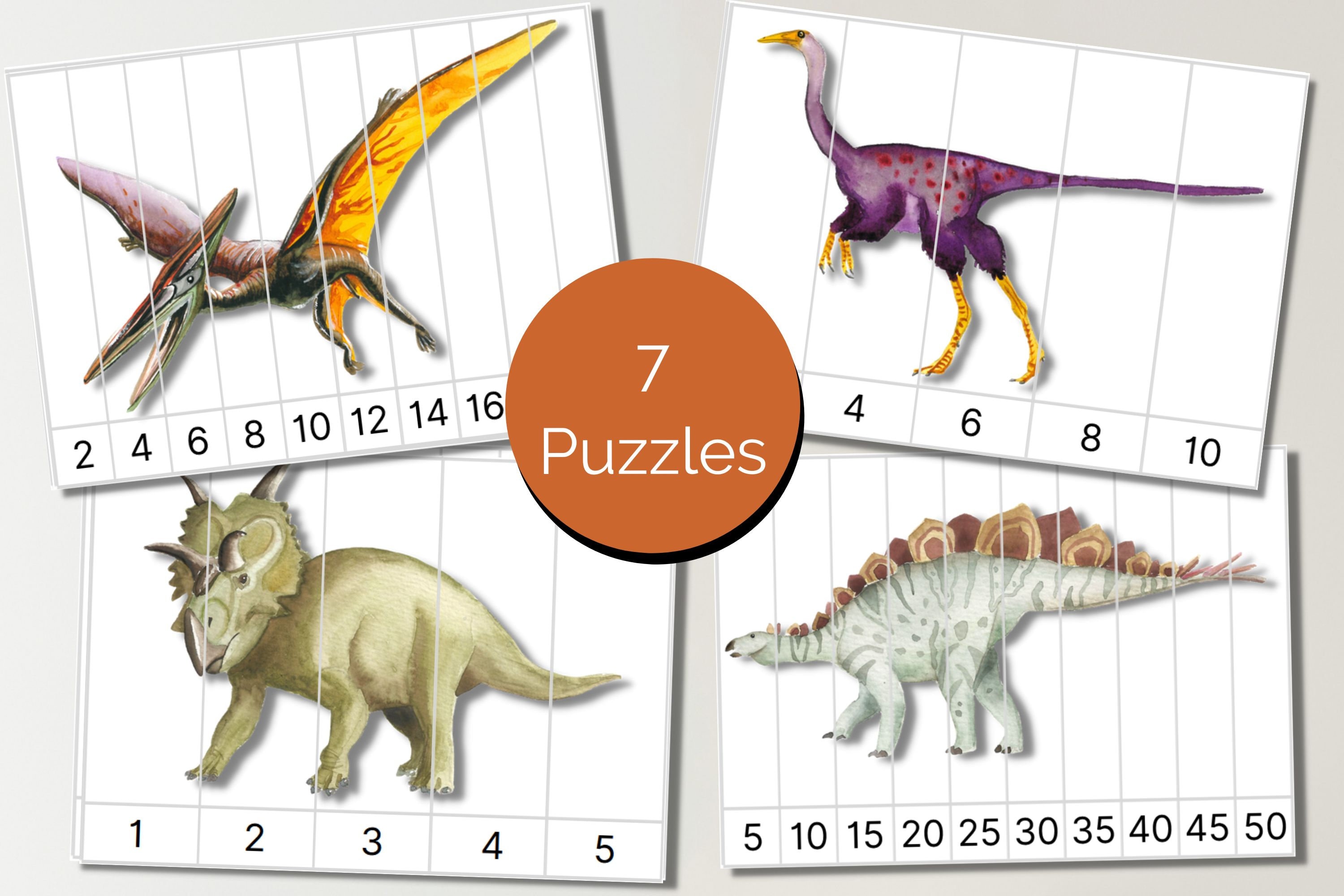 Skip Counting Puzzles, Montessori Counting Printables for Kindergarten ...