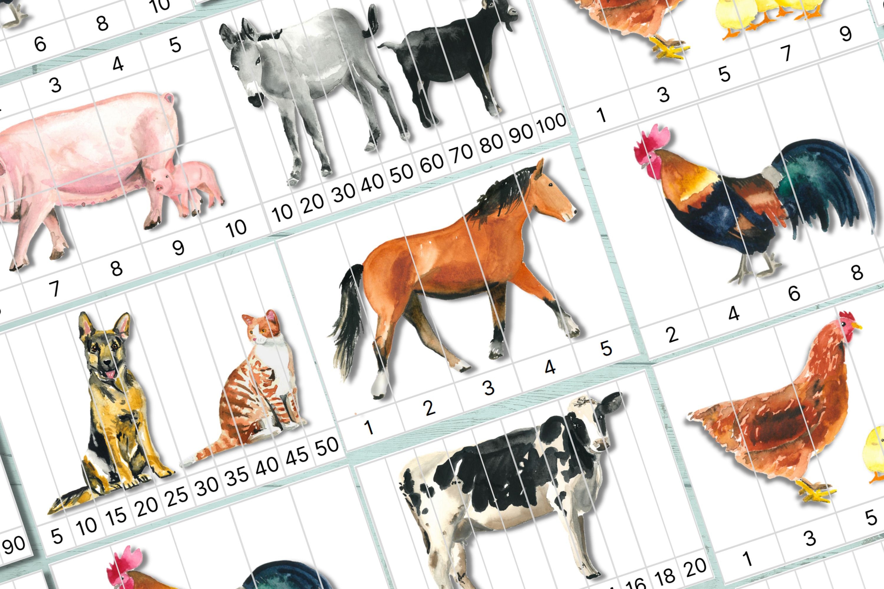 Skip Counting Puzzles, Montessori Counting Printables for Kindergarten ...