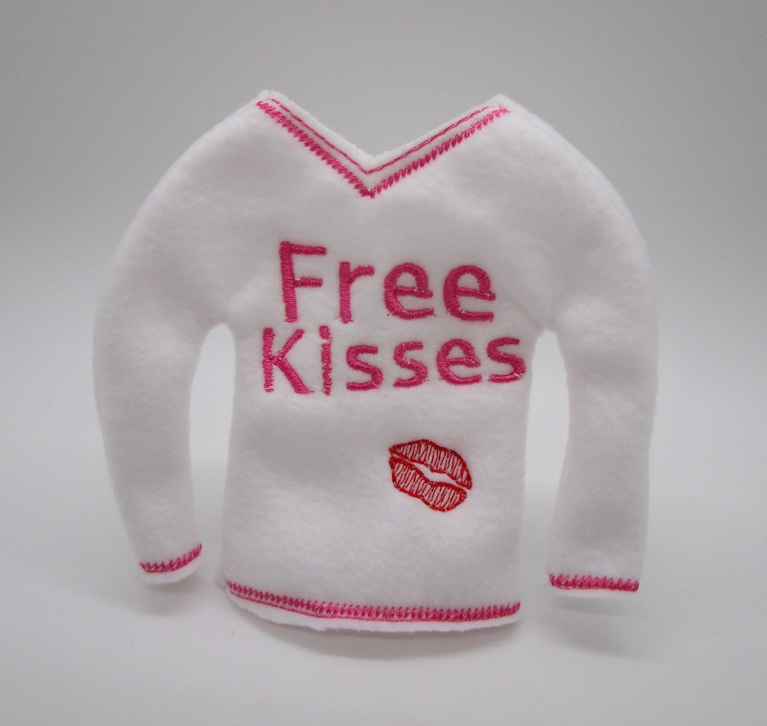 ELF Doll Clothes, Free Kisses, ELF Outfit, 12" Doll Clothes, Funny Elf ...