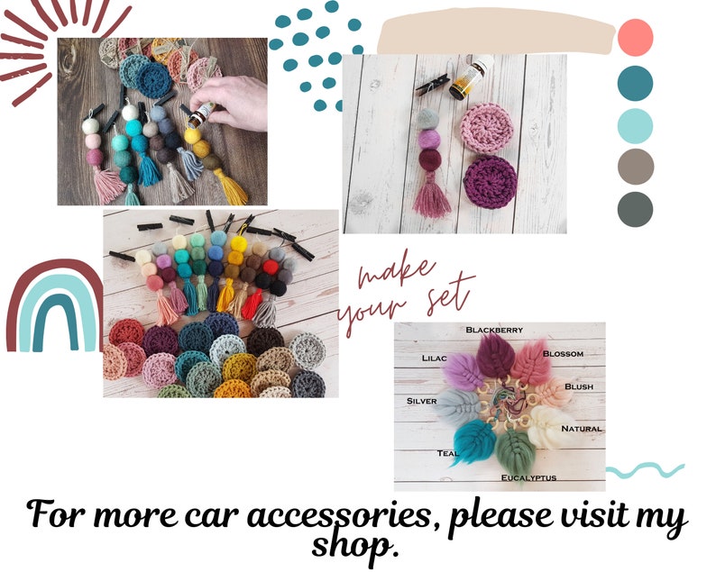 Boho Car Accessories for Women Floral Car Coasters Set of 2 | Etsy