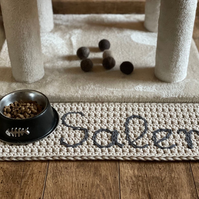 Dog Bowl Mat - Etsy