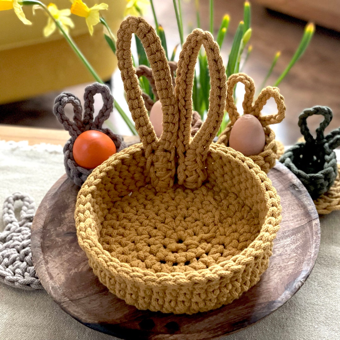 Scandinavian Easter Egg Rope Basket, Rustic Table Decorations ...