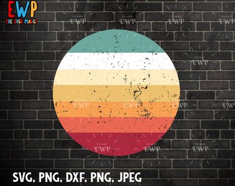 Distressed Vintage Retro Half Circle Digital File Ai Eps PNG DXF Svg A2 ...