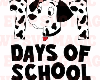 101 Days of School PNG, Funny 101 Days of School Dalmatian, 101 Days ...