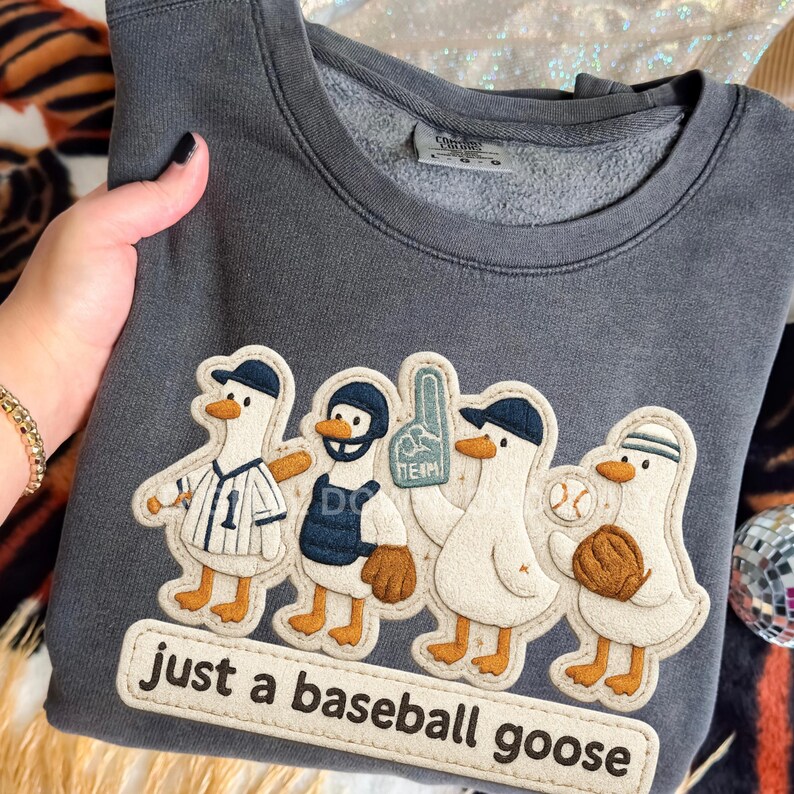 Just a Baseball Goose PNG | Cute Felt Patch Baseball Geese Clipart for ...