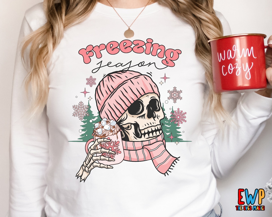Freezing Season Png Skull, Skellie, Winter, Cocoa, Snow, Christmas PNG ...