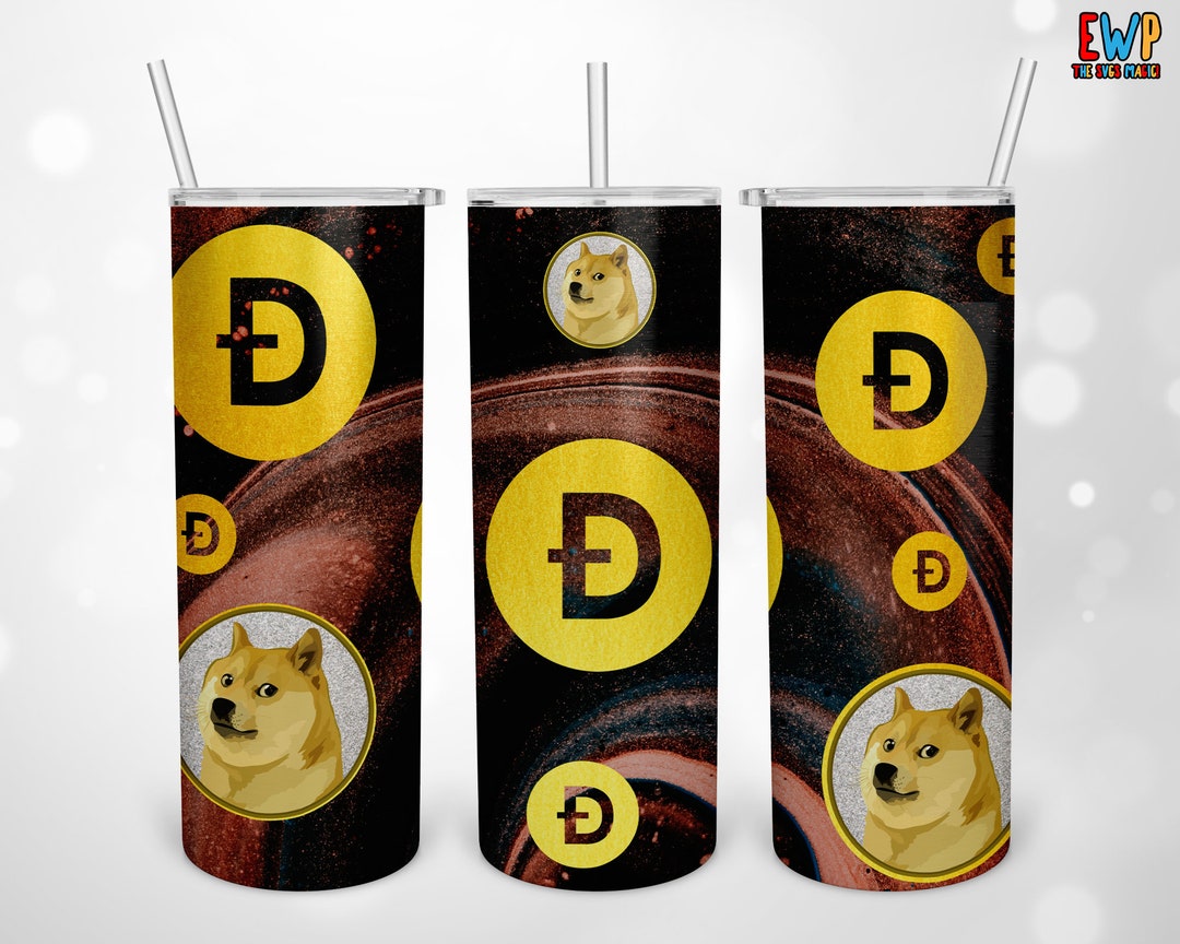 20oz Dogecoin Tumbler Wrap Crypto Meme DOGE Sublimation Design Full ...
