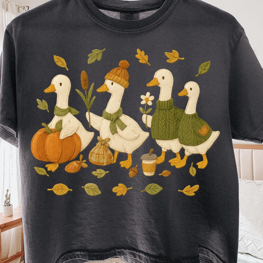 Autumn Ducks PNG | Cozy Fall Geese Clipart With Scarves, Sweaters ...