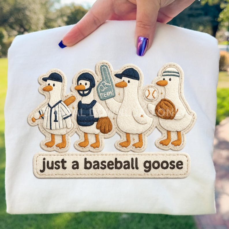Just a Baseball Goose PNG | Cute Felt Patch Baseball Geese Clipart for ...