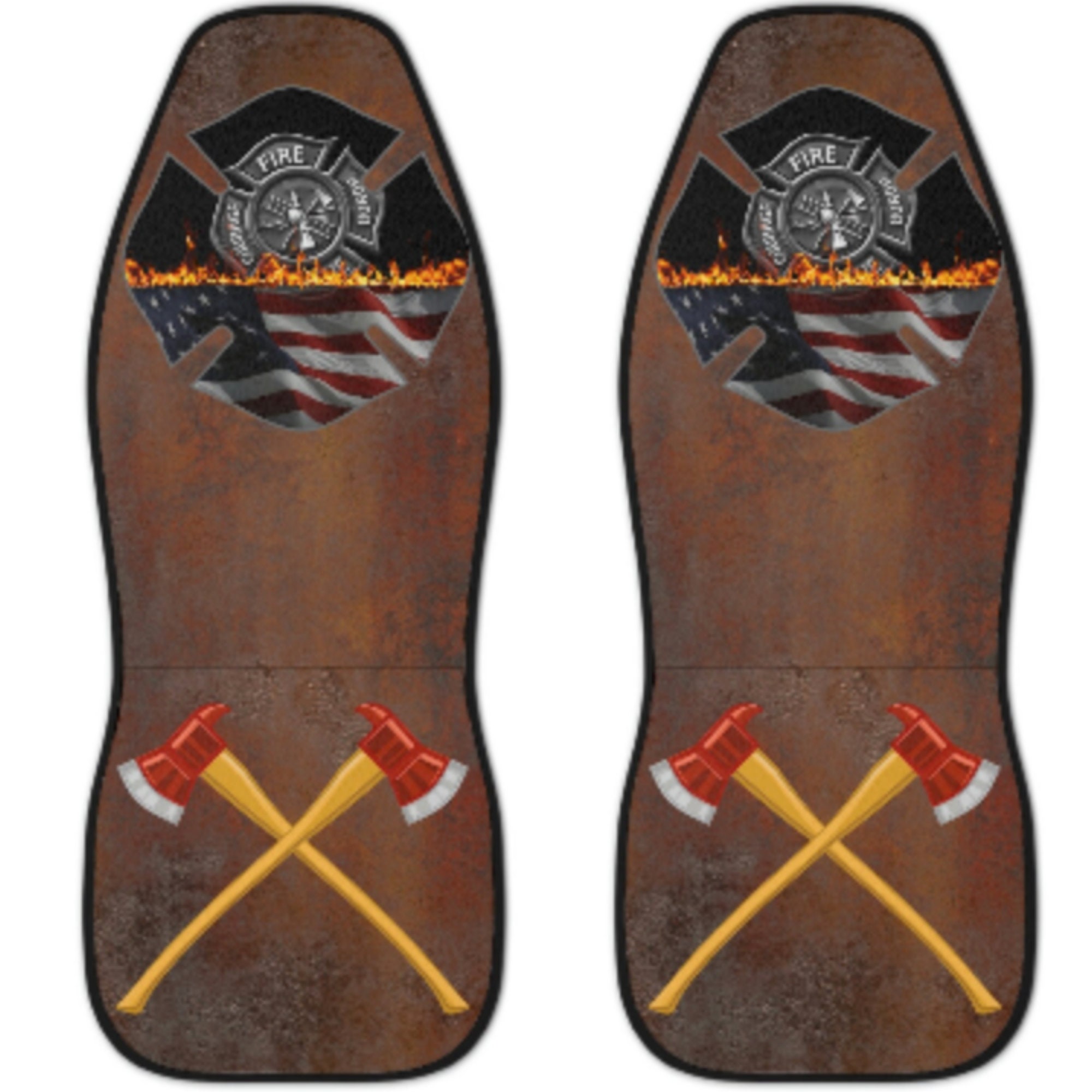 Firefighter Logo Graphic Universal Front Seats Covers Fireman - Etsy