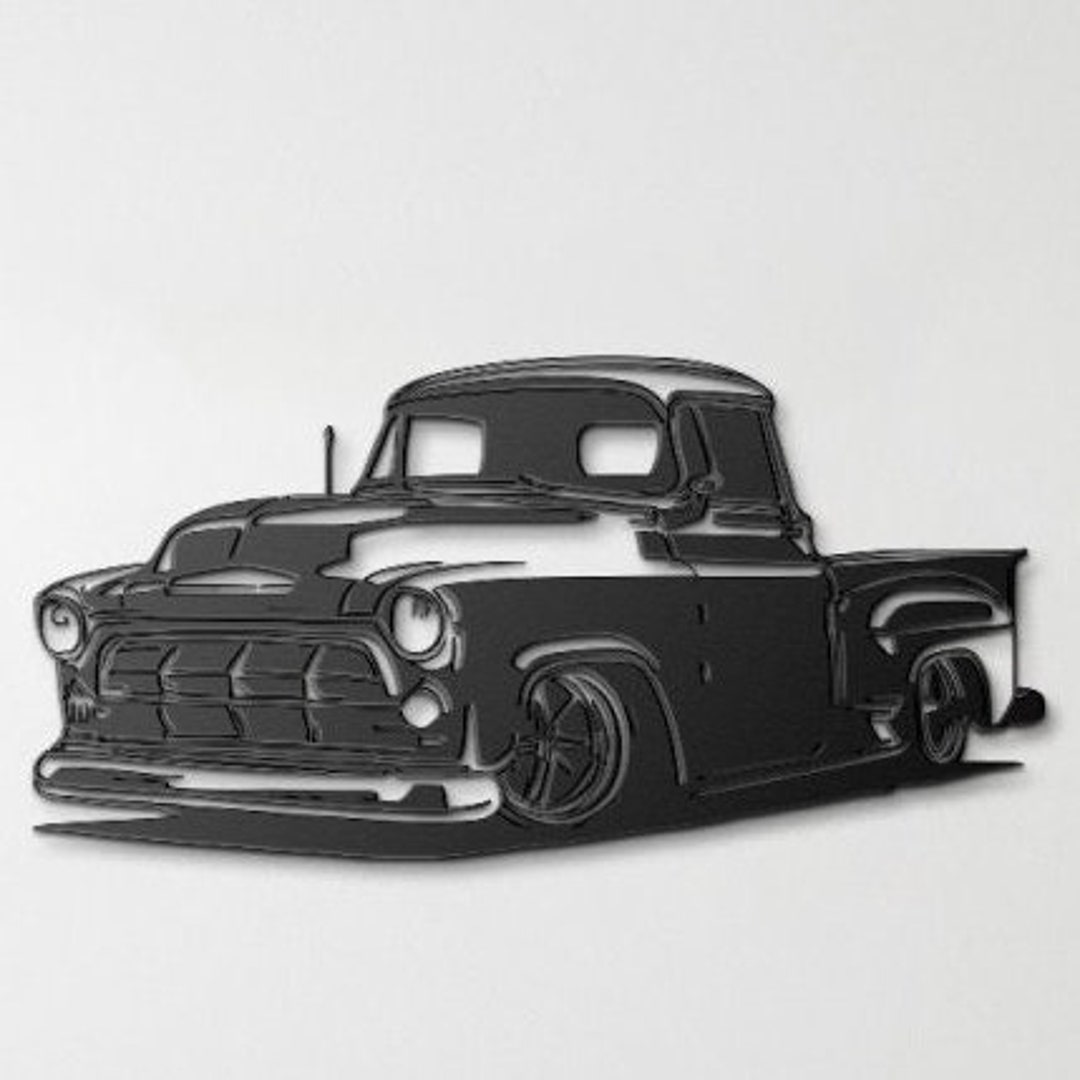 Vintage Chevy Truck Metal Sign Wall Art Decor Classic 1954-1956 ...