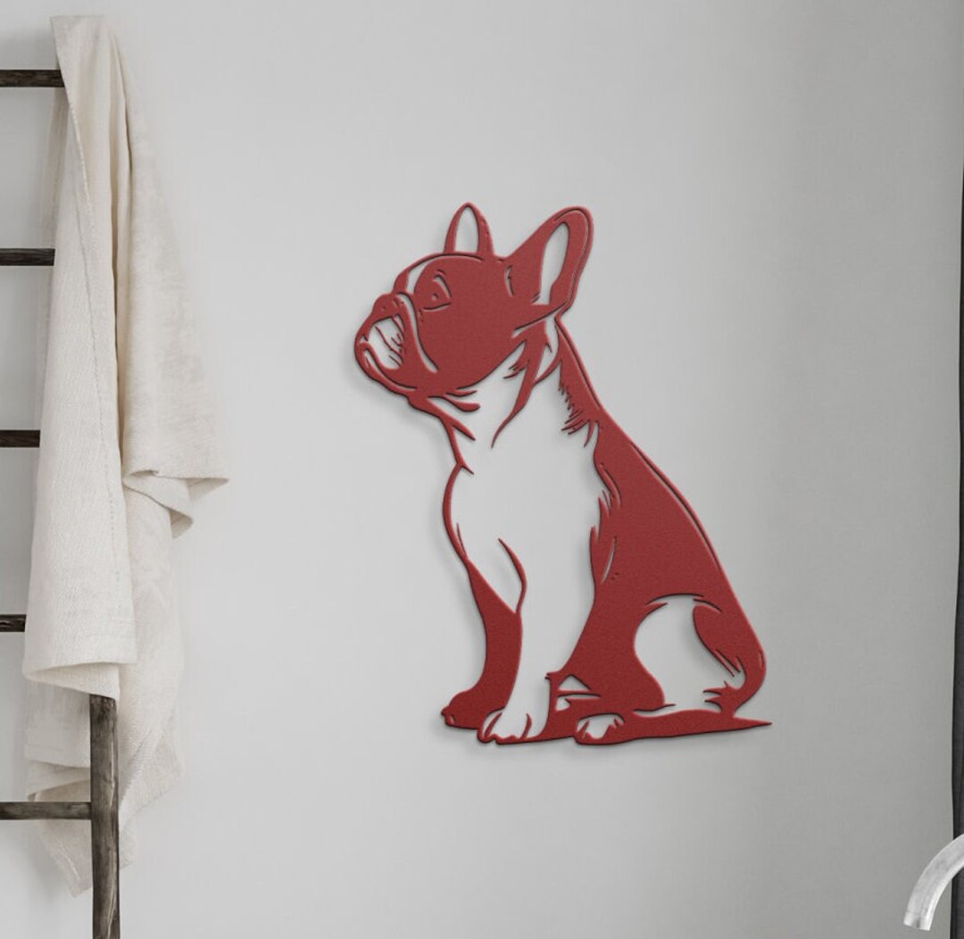 French Bulldog Metal Sign Wall Art - Chic Illustration for Frenchie Mom ...