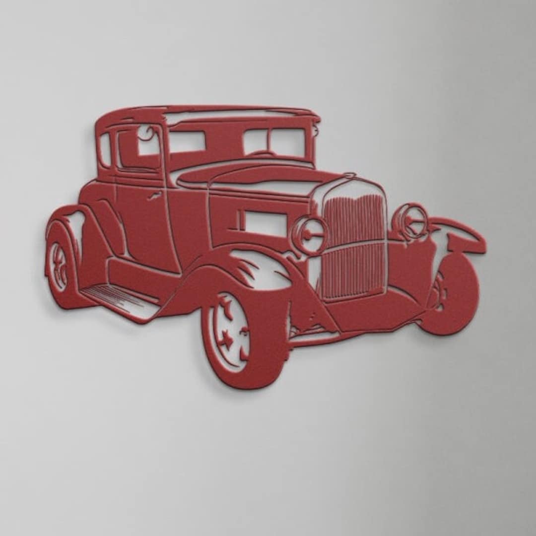 Vintage Ford Hot Rod Metal Sign Retro Garage Wall Art, Laser Cut Steel ...
