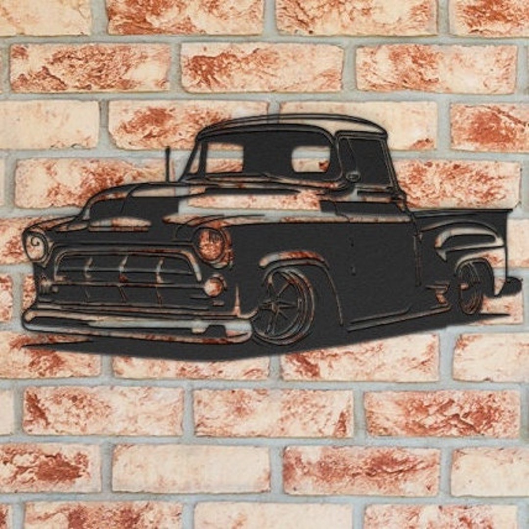 Vintage Chevy Truck Metal Sign Wall Art Decor Classic 1954-1956 ...