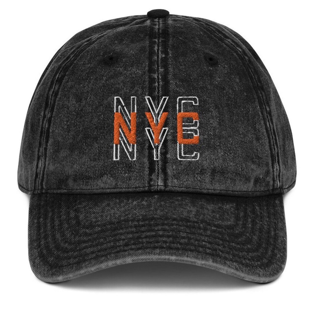 NYC Embroidered Vintage Cotton Twill Cap, New York City Stitched Hat - Etsy