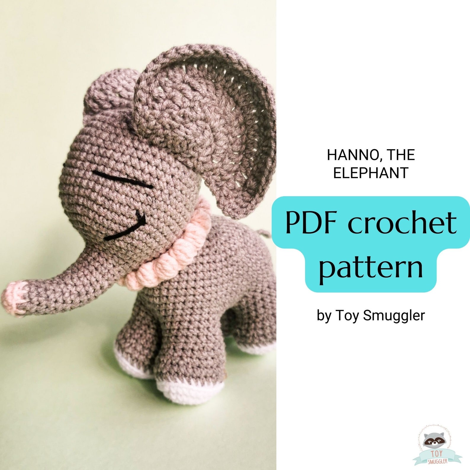 Hanno, the Elephant - Amigurumi PDF Crochet Pattern - Tutorial With ...