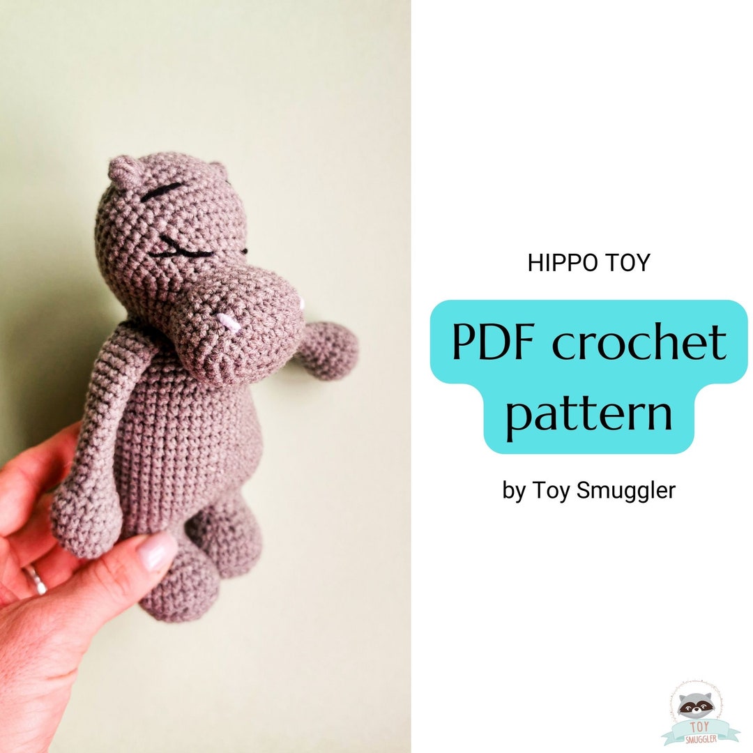 Crochet Amigurumi Hippo Toy. Hippopotamus Cuddle Toy. Handmade. Step by ...