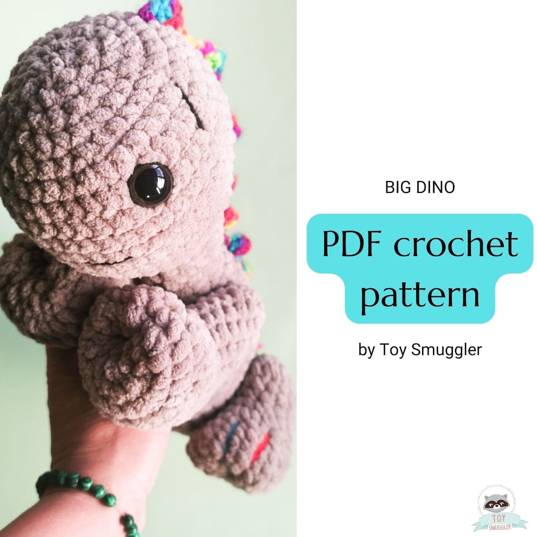 Big Dinosaur PDF Crochet Pattern. Step by Step Amigurumi Pattern to a ...