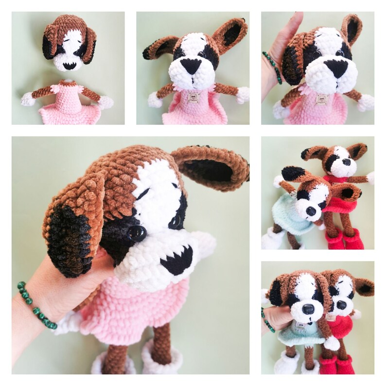 Crochet Amigurumi Ella, the Saint Bernard Dog Cuddle Toy. Handmade ...
