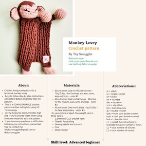 Crochet Amigurumi Monkey Lovey. Monkey Cuddle Toy. Handmade. - Etsy