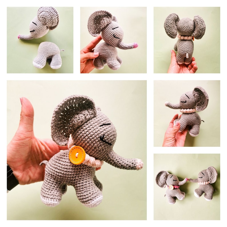 Hanno, the Elephant - Amigurumi PDF Crochet Pattern - Tutorial With ...