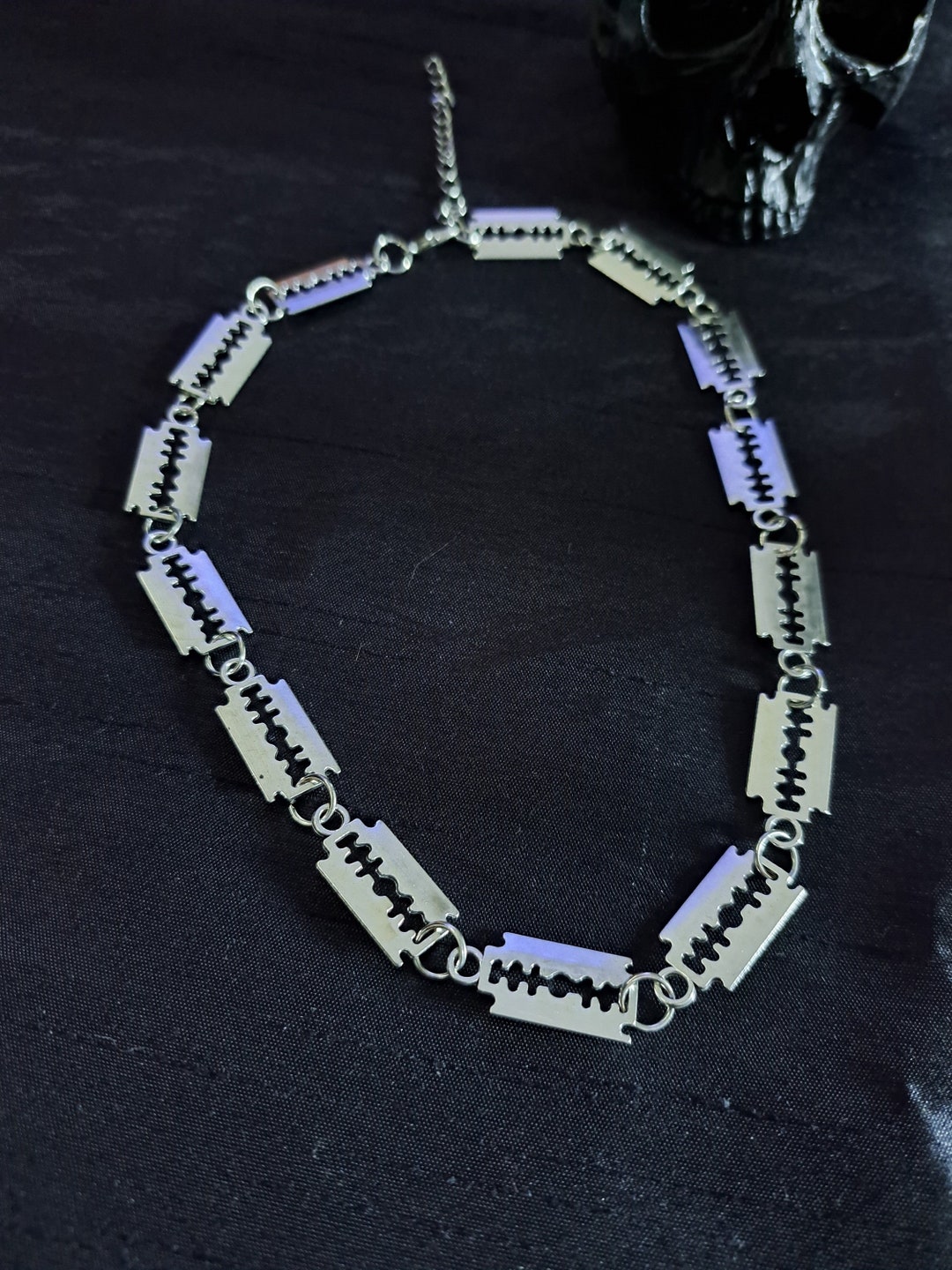 HELL RAZOR Masses of Razor Blades Choker Chain Punk Rock Grunge Metal ...