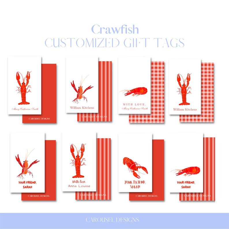 Crawfish Gift Tags - Etsy