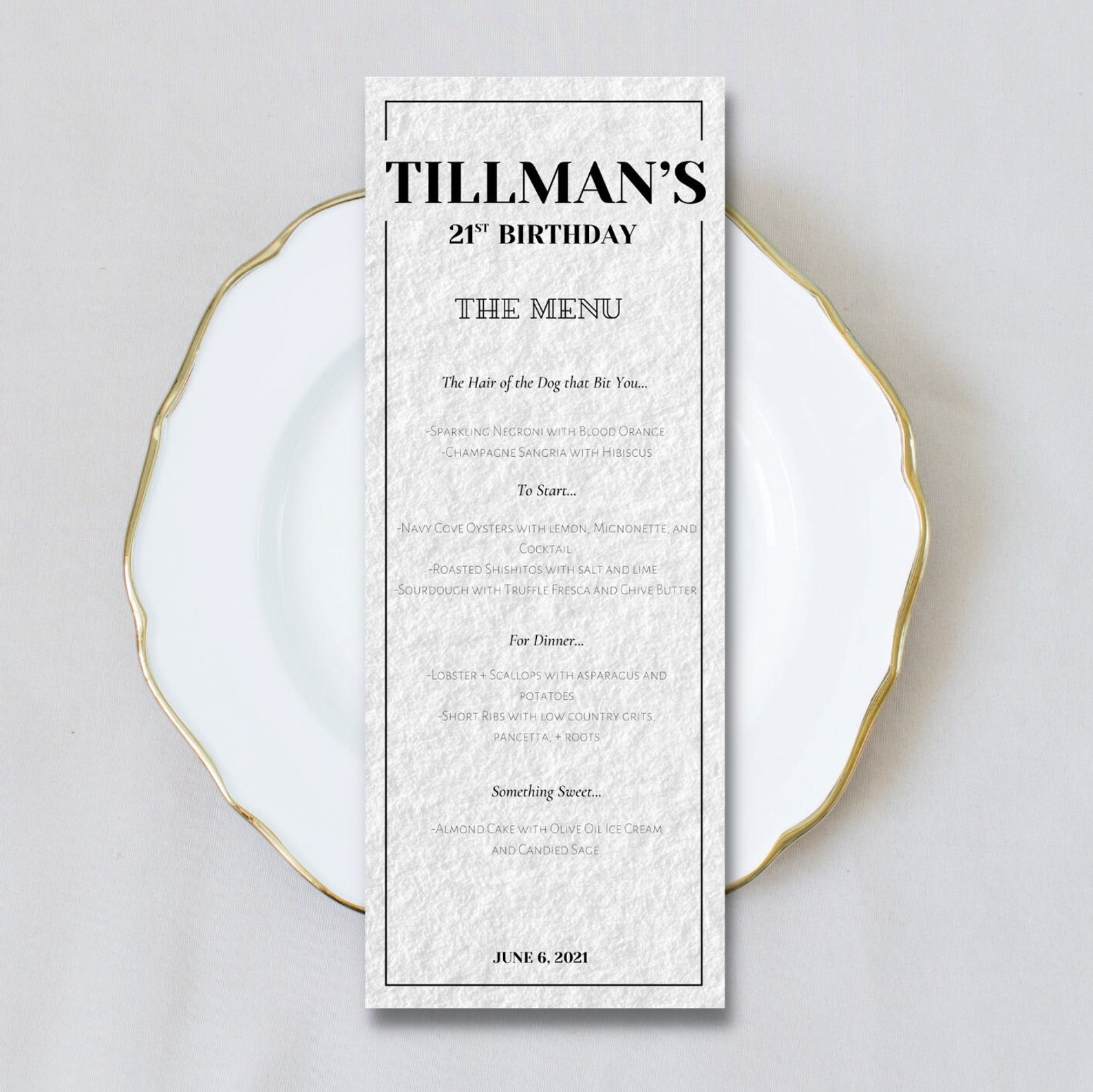 Black and White Menu Menu PDF Birthday Party Menu Dinner Party Menu ...