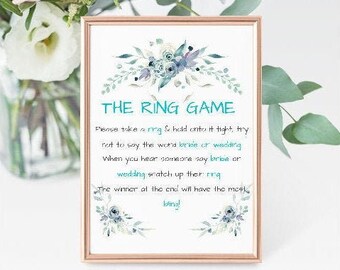 The Ring Game Bridal Shower Game Sign Bridal Shower Game - Etsy