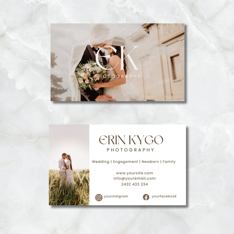 Editable Photographer Business Card, Photographer Card Design, Wedding ...