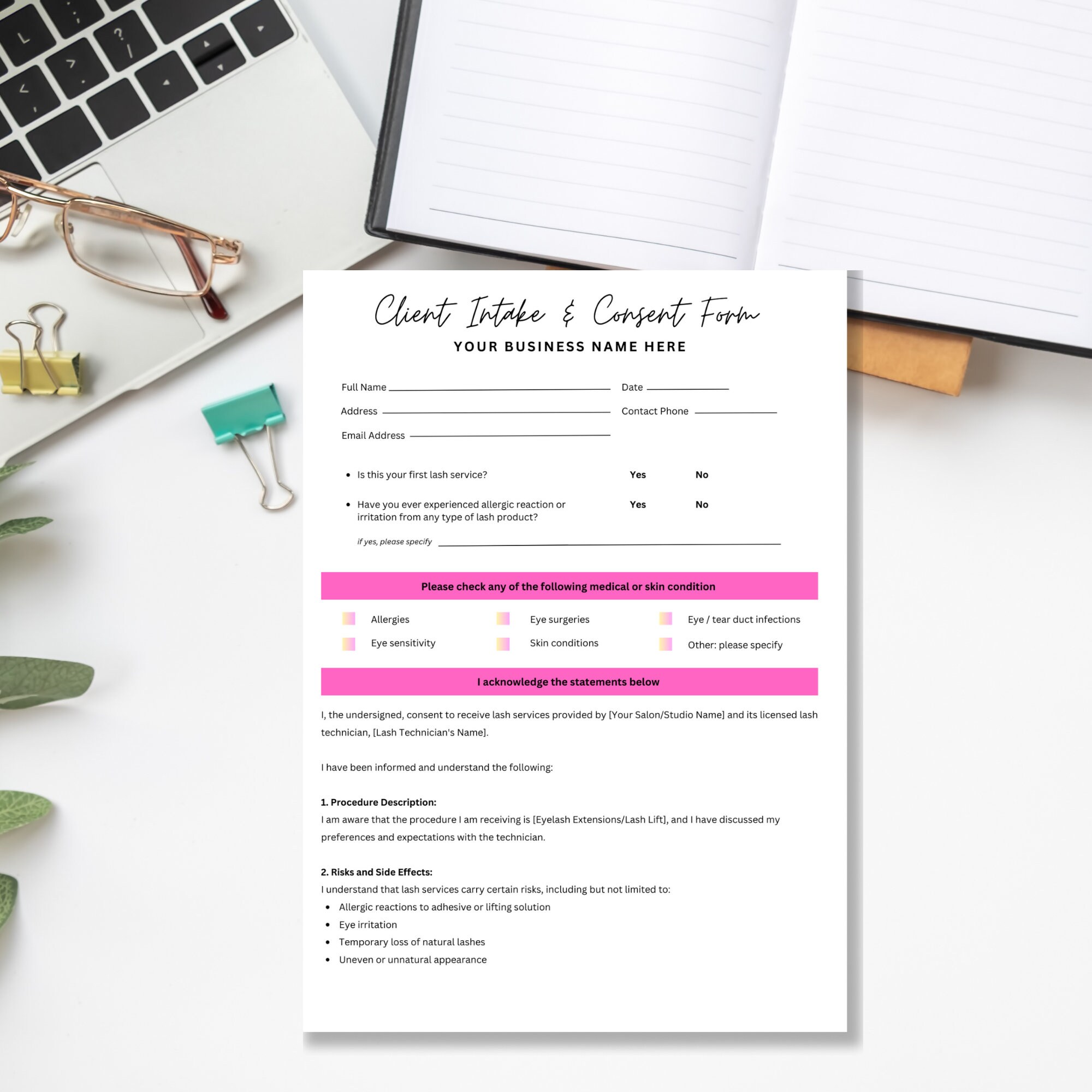 Editable Consent Templates Lash Tech Consent Form Editable - Etsy