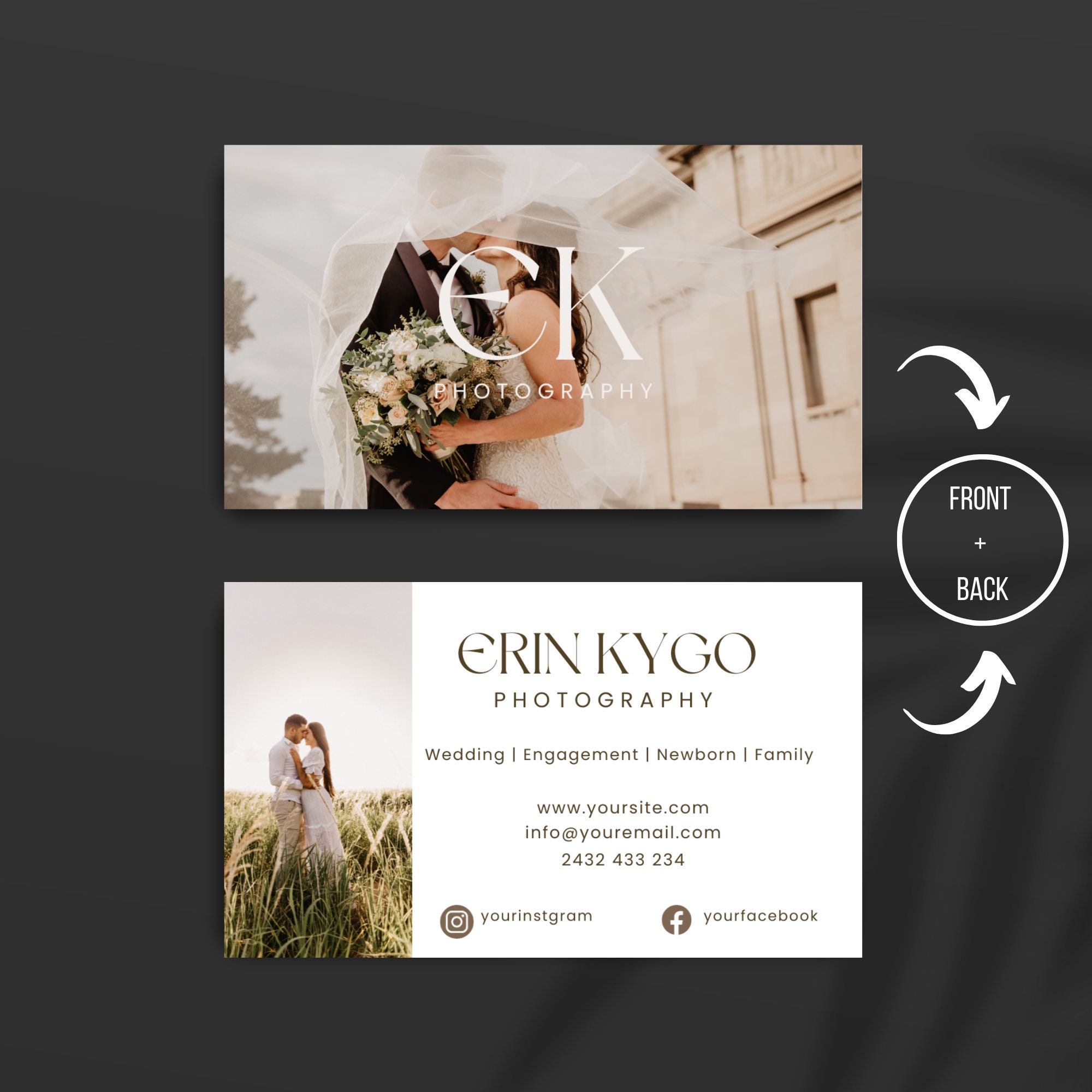 Editable Photographer Business Card, Photographer Card Design, Wedding ...