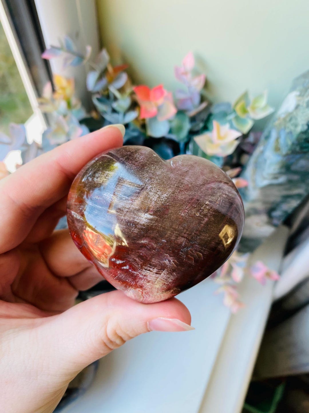Fossil Petrified Wood Heart Carving Fossilised Wood From Madagascar ...