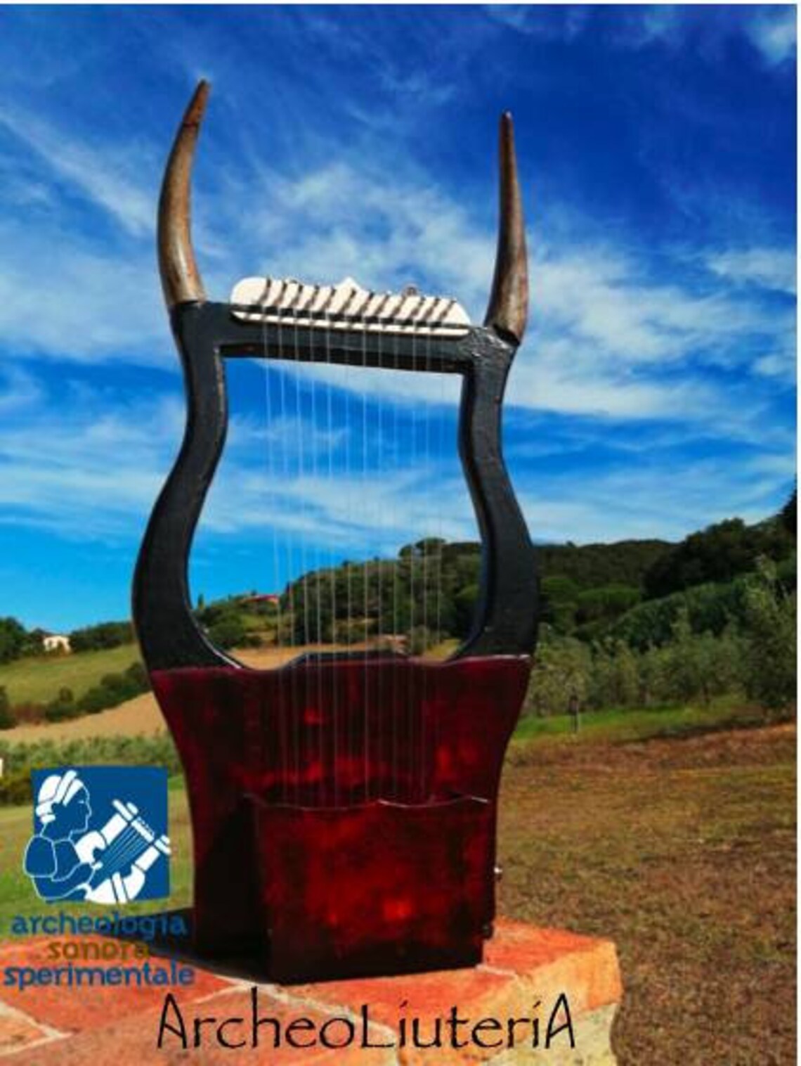 Orpheus Cithara - Black Orpheus Cithara Kithara - Roman Mosaic Inspired ...