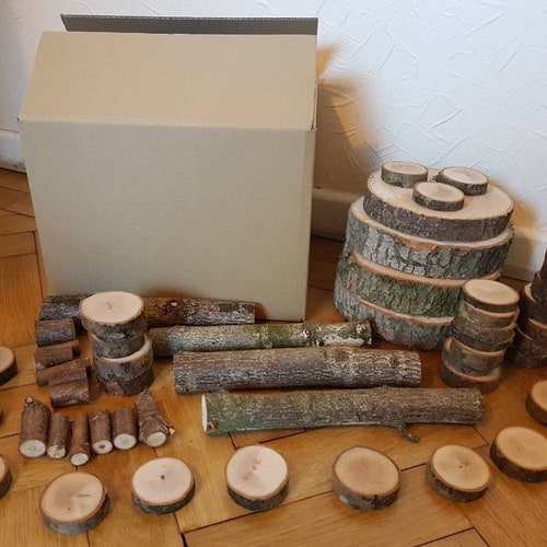 Little Box Log Pieces Loose Parts Offcuts Slices Building Kit - Etsy UK