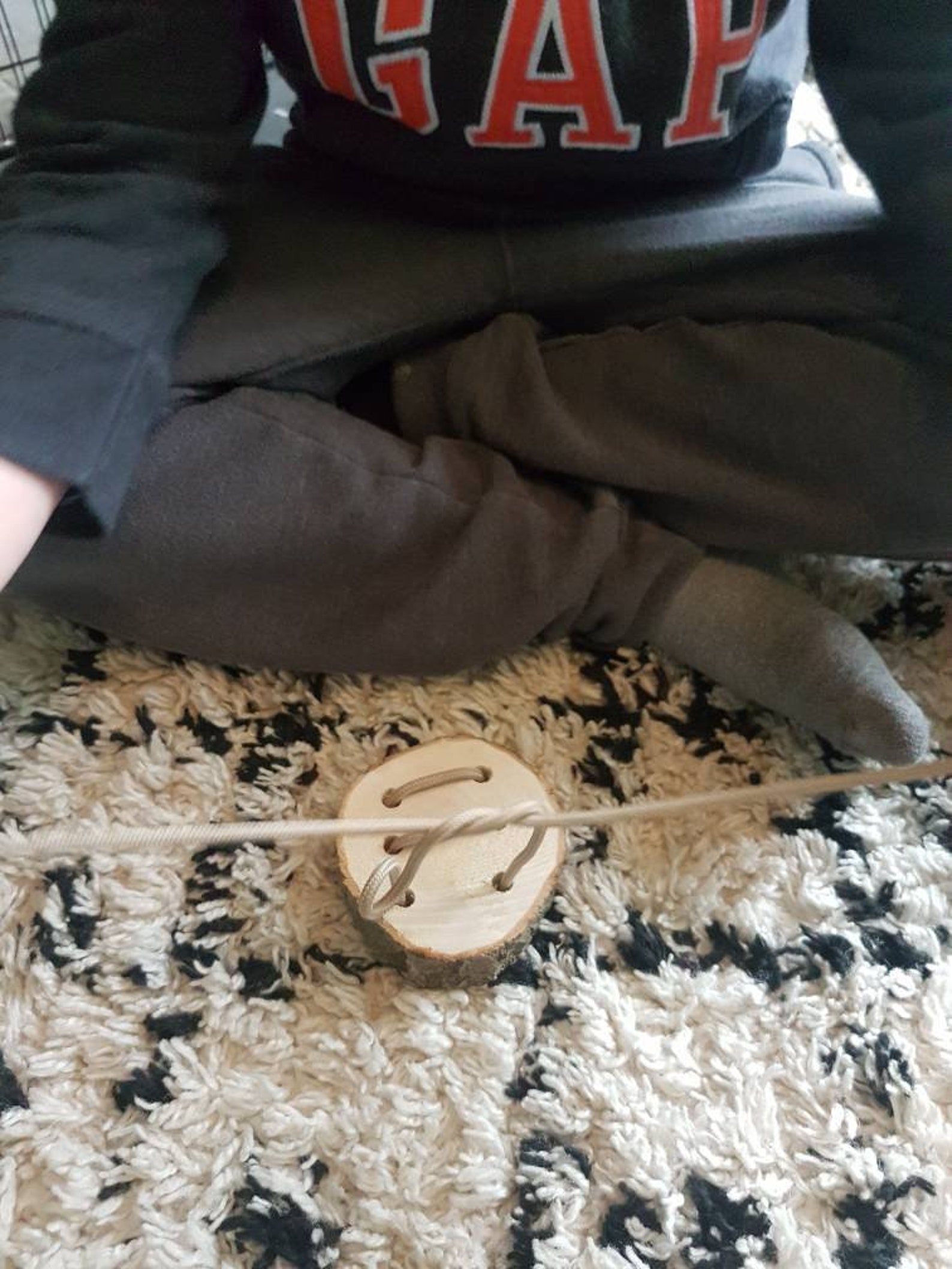 Wooden Log Tree Slice Discs Threading Set Fine Motor Finger | Etsy