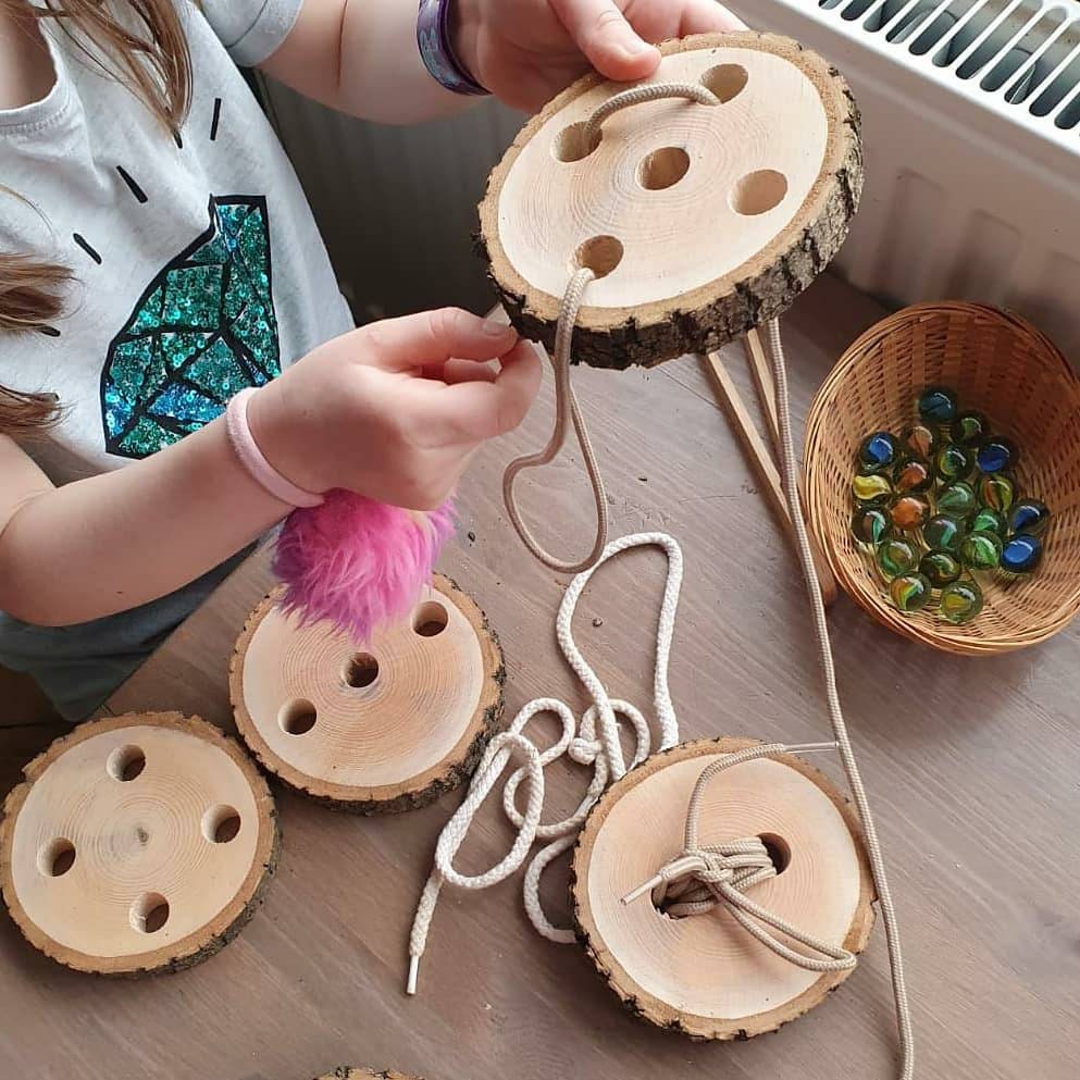 Extra Large Wooden Log Tree Slice Discs Threading Set Fine | Etsy