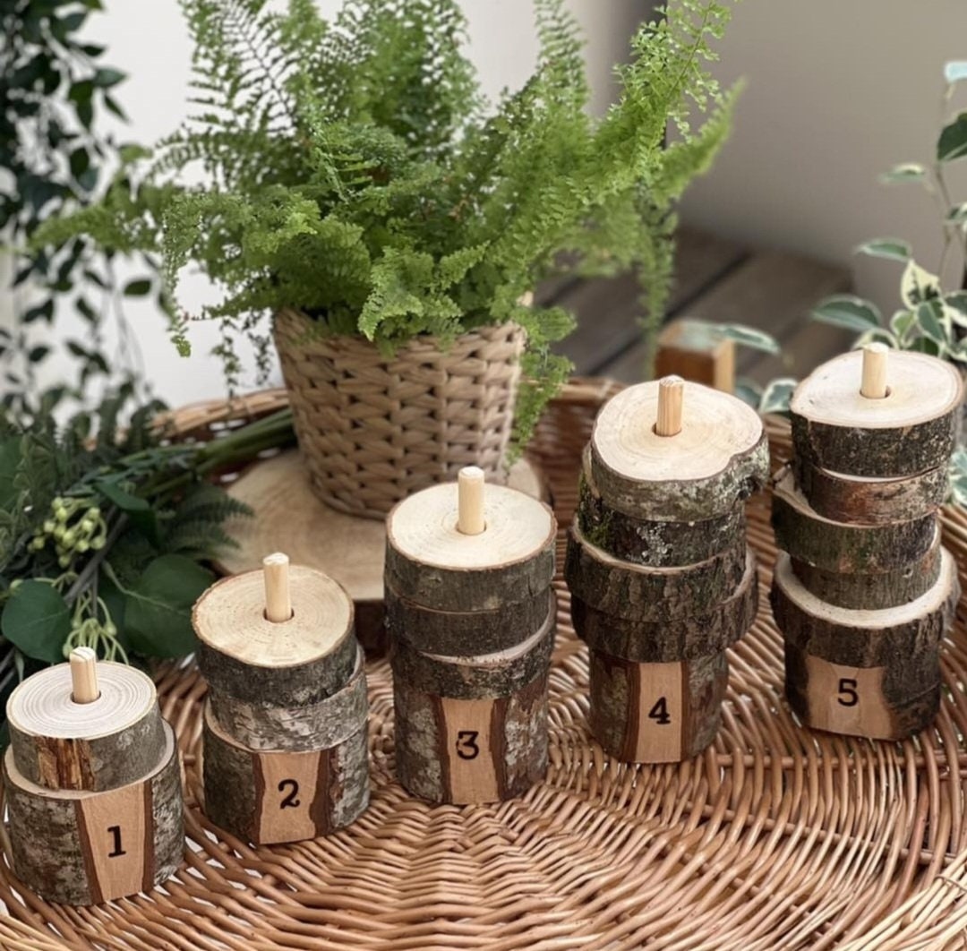 Rustic Log Slice Stacker Counting Rings Learning Wooden - Etsy UK