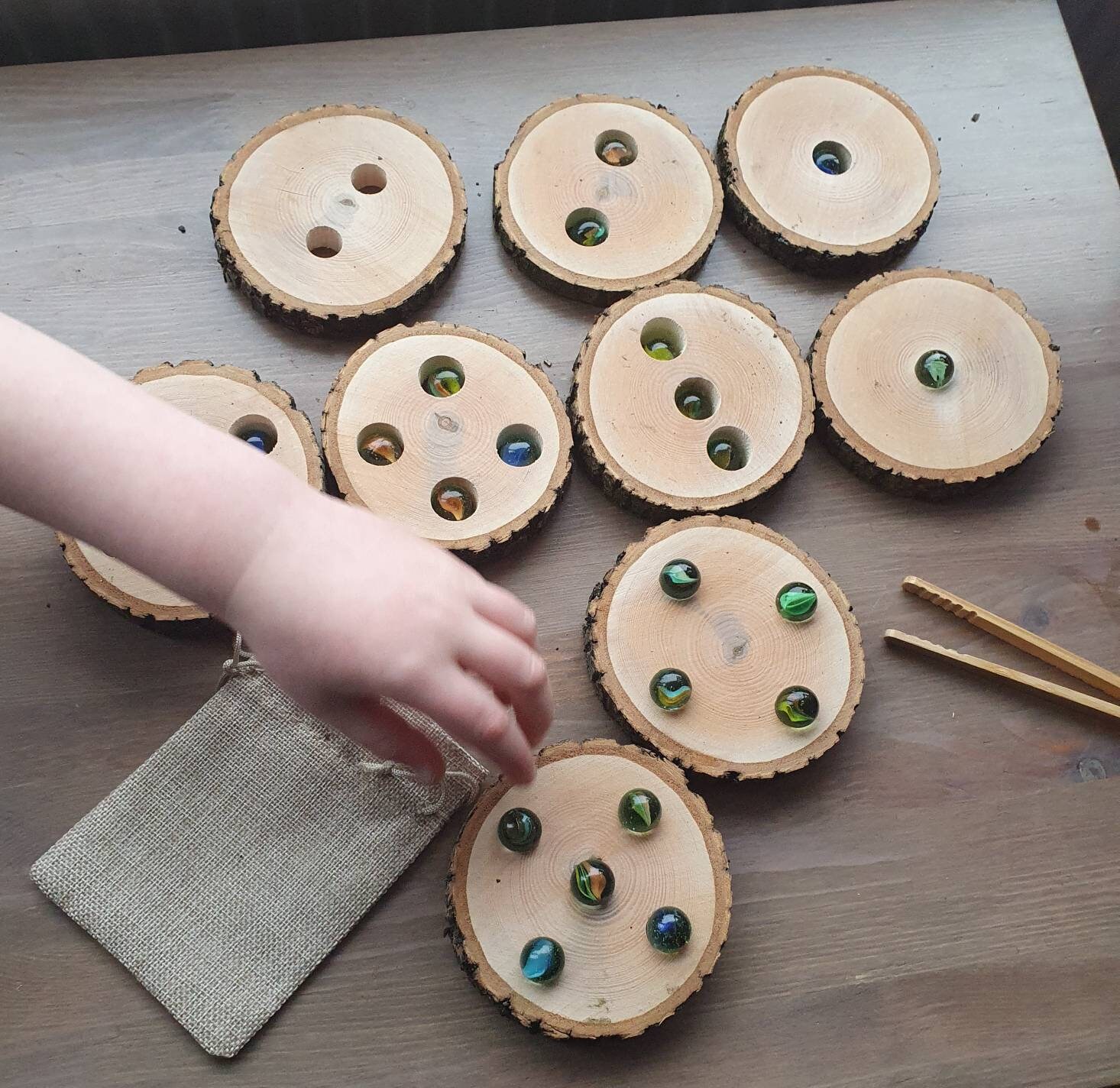 Extra Large Wooden Log Tree Slice Discs Threading Set Fine | Etsy