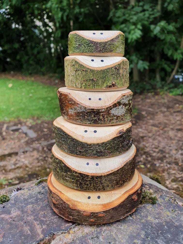 Flat Stacking Loglets Natural Log Slice Wooden Stacker Toy - Etsy UK