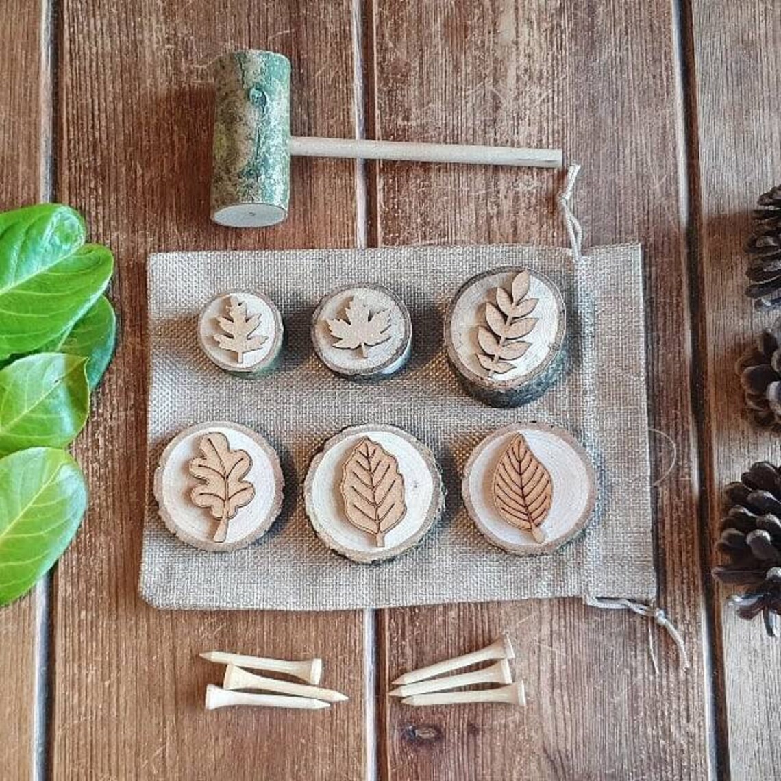 Moldes de madera natural De madera Rebanada de plastilina Sellos de ...