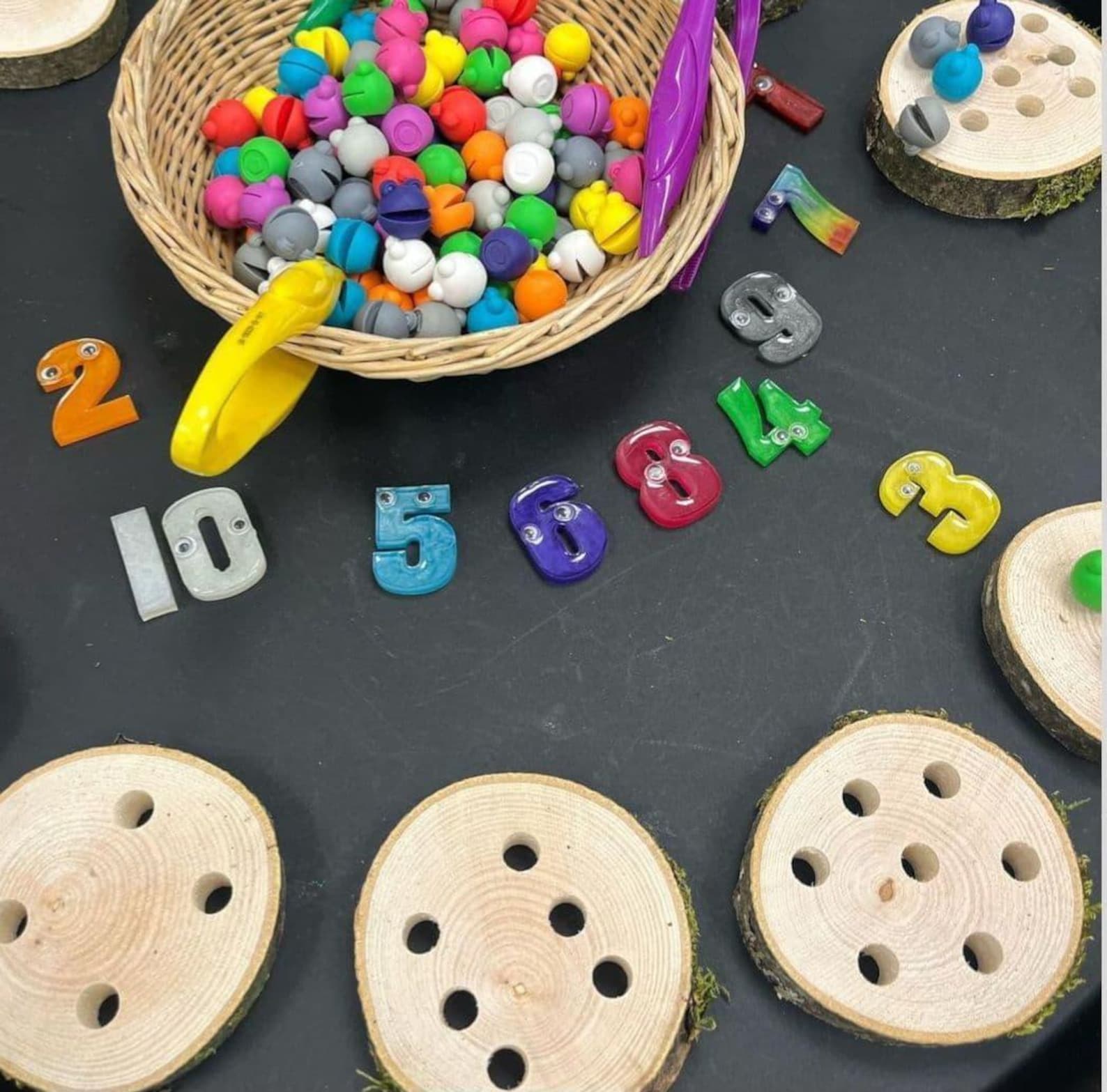 1-10 Subitising Log Slices Threading Set - Etsy UK
