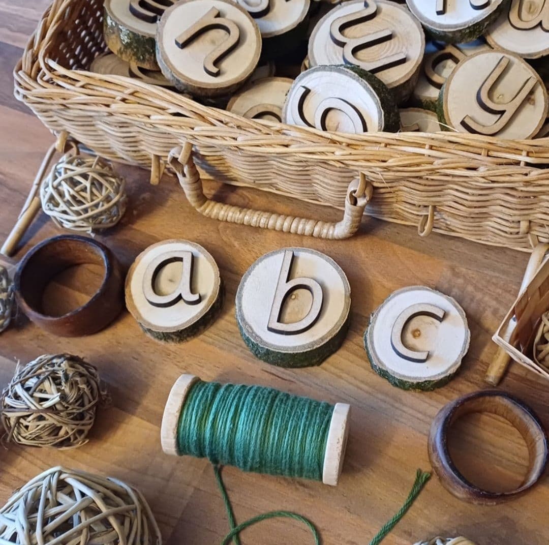 Natural Log Slice Alphabet - Etsy UK