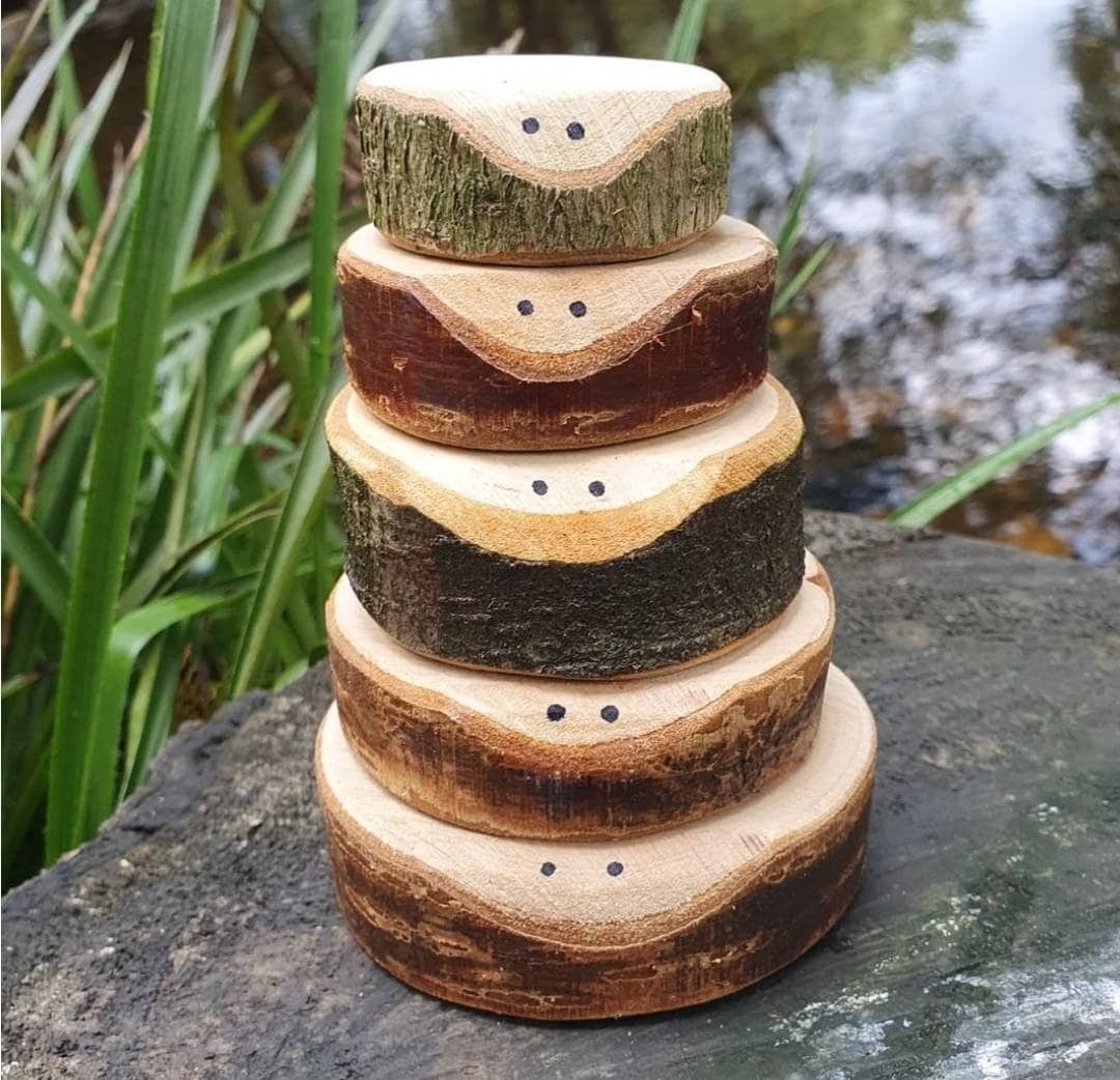 Flat Stacking Loglets Natural Log Slice Wooden Stacker Toy Nursery ...