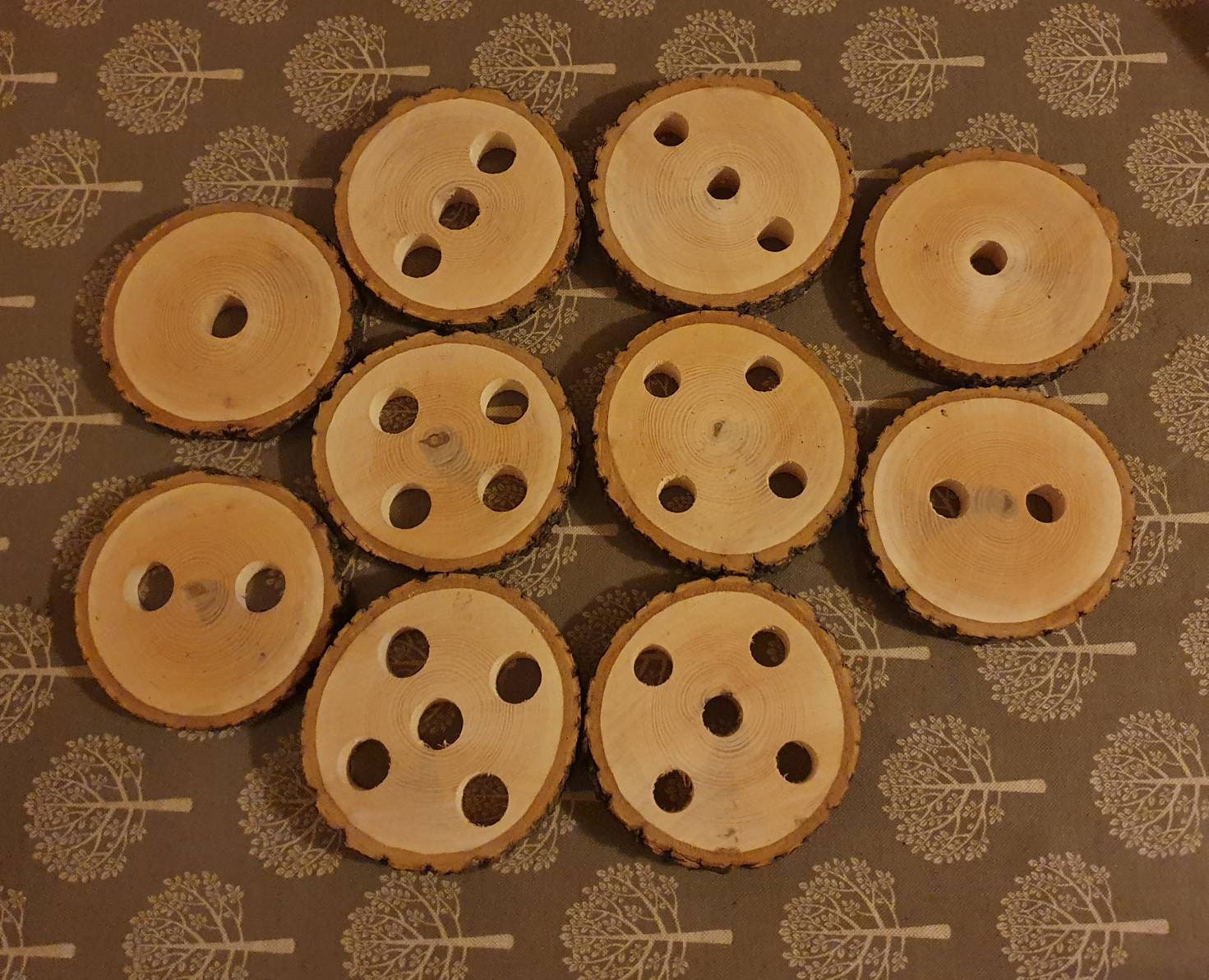 Extra Large Wooden Log Tree Slice Discs Threading Set Fine | Etsy