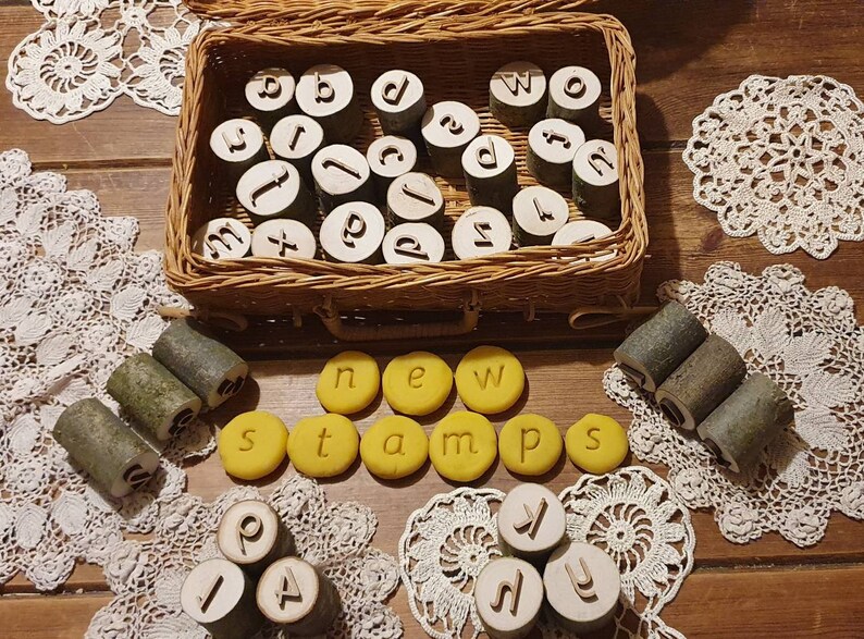 Lower and Upper Case Alphabet Letters Play Dough Stamp Set - Etsy