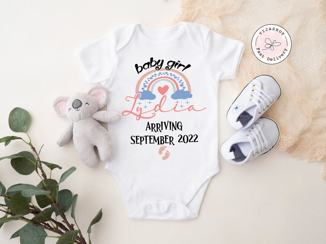 Personalised Name Date Due Coming Soon Onesie, Custom Pregnancy ...