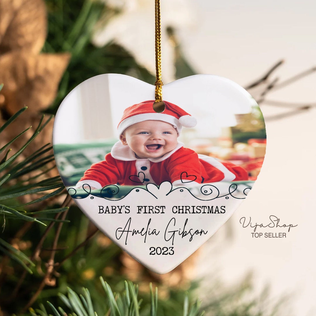 Baby's First Christmas 2023 Photo Ornament, Baby's First Christmas ...