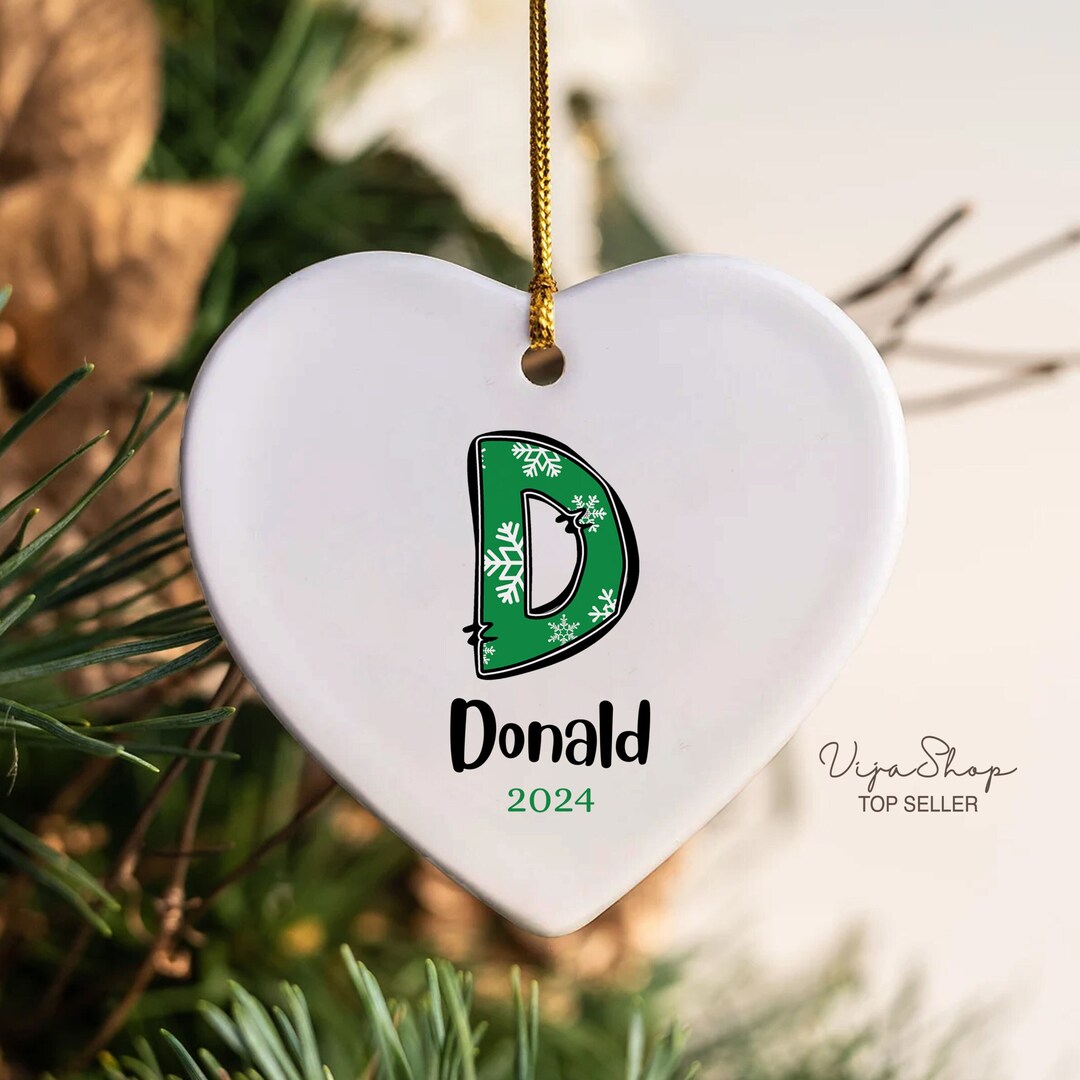 Letter Name Ornament Personalized Family Christmas Ornament, Monogram ...