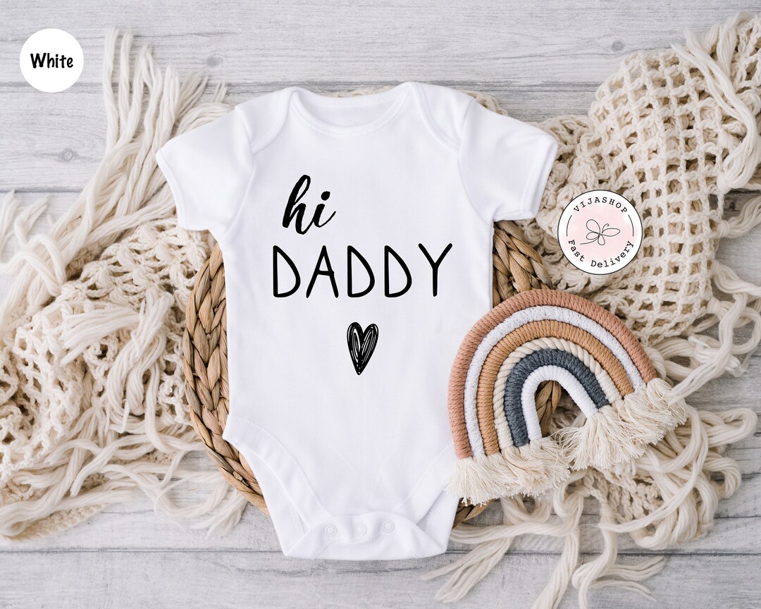 Hi Daddy Onesie, Hello Daddy Onesie, New Dad Gift, Husband Pregnancy ...